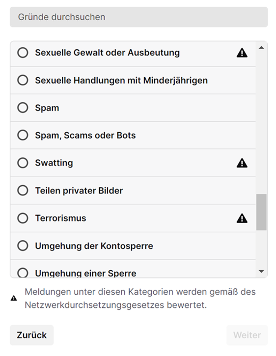 NetzDG-Transparenzbericht für das 1. Halbjahr 2022